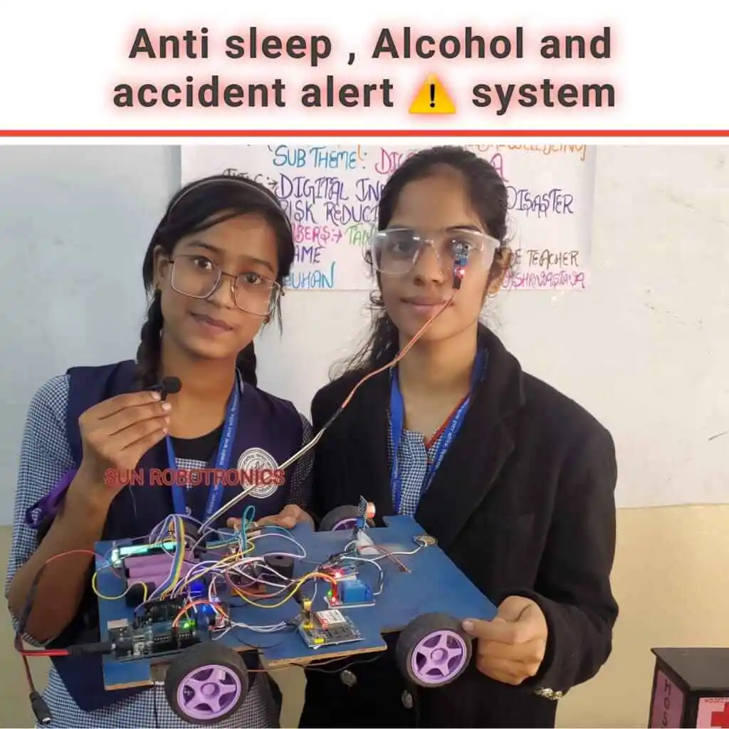 Sun Robotronics - anti sleep alcohol and accident system with gsm module