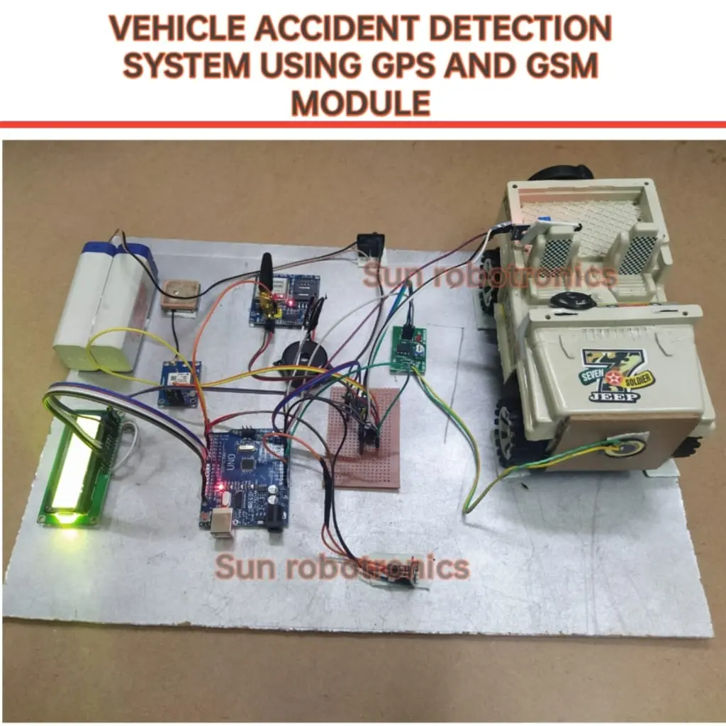 Sun Robotronics - Vehicle accident detection system using gsm and gps